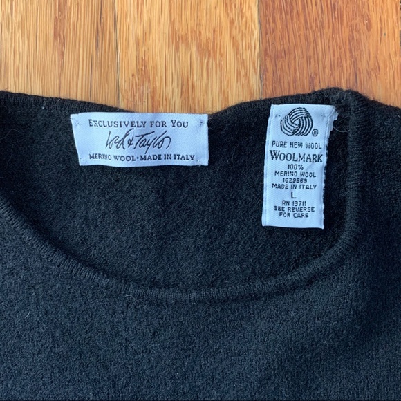 Woolmark | Sweaters | Lord Taylor Woolmark 0 Merino Wool Sweater Black ...